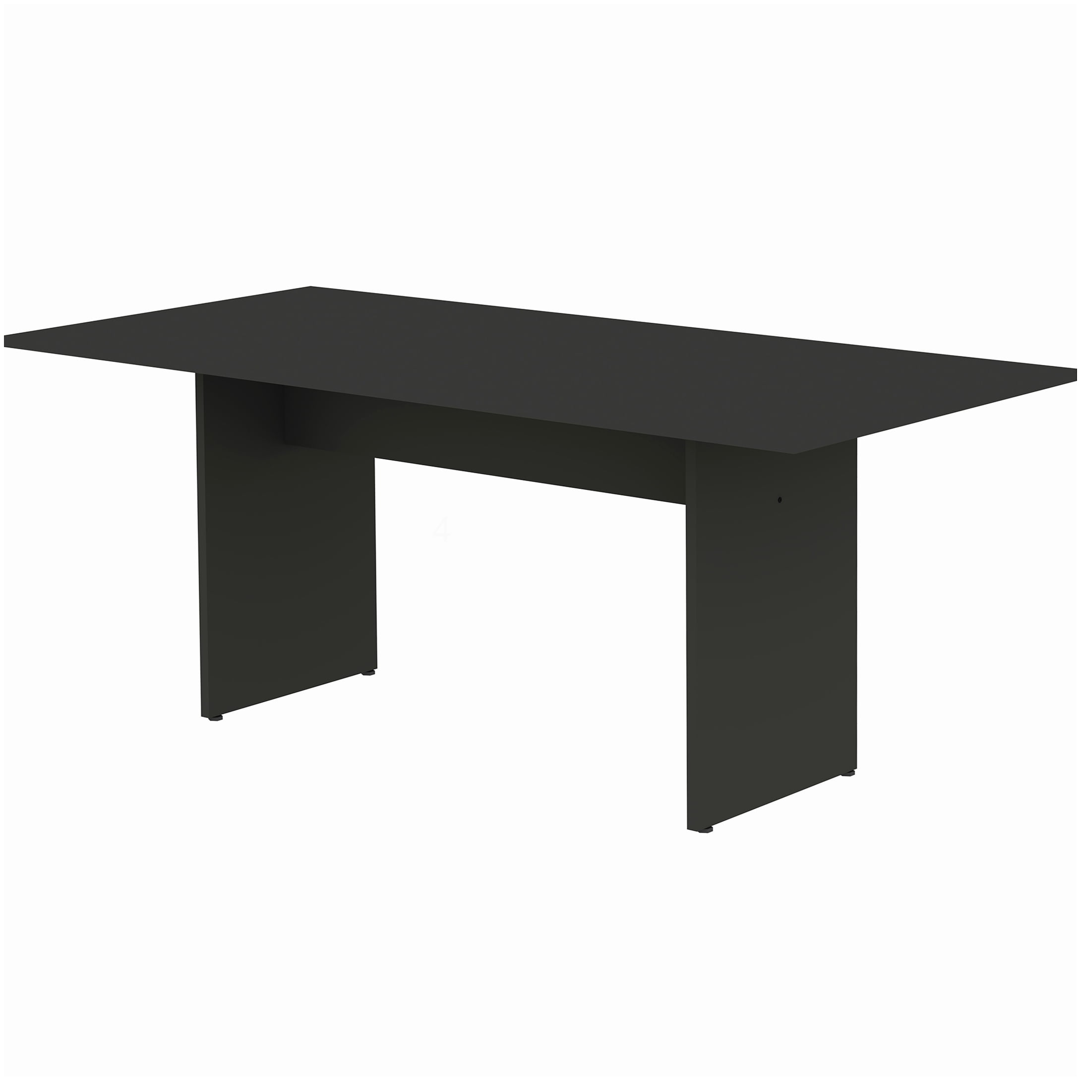 6-Person Modern Rustic Dining Table, Charcoal Finish with Wood Grain ...