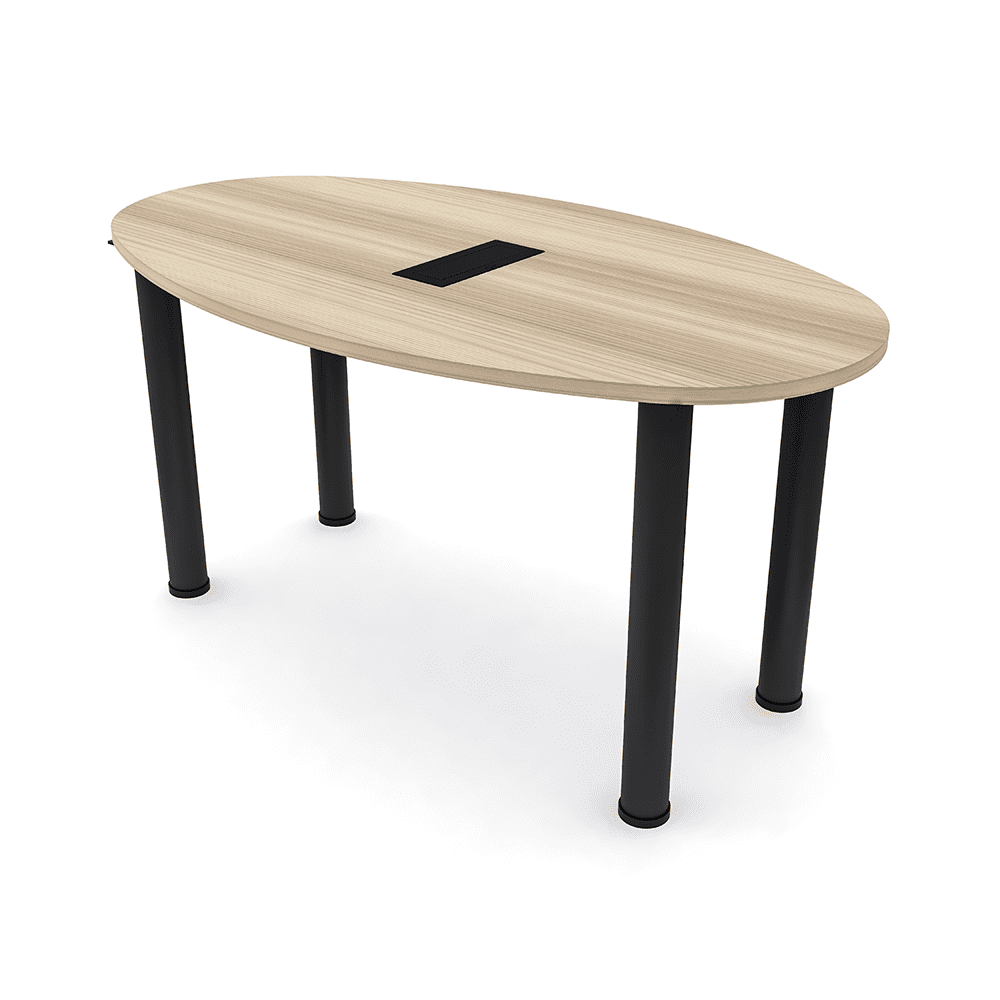6 Person Oval Boat Shaped Conference Table Legs Power And Data ...