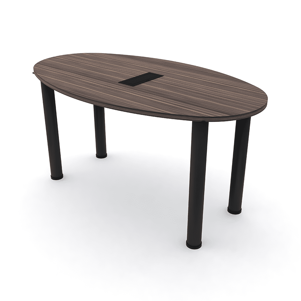 6 Person Oval Boat Shaped Conference Table Legs Power And Data ...