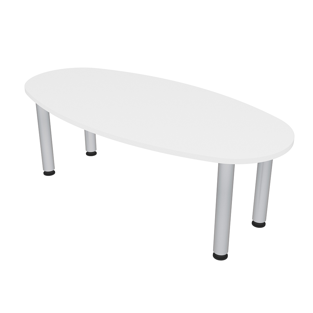 6 Person Oval Boat Shaped Conference Table Silver Legs Power And Data ...