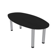 6 Person Oval Conference Table With Silver Post Legs Power And Data ...