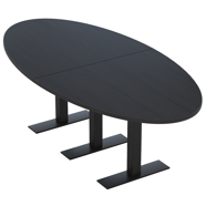 22' Modular Oval Boardroom Table With Metal T Bases And Electric Units ...