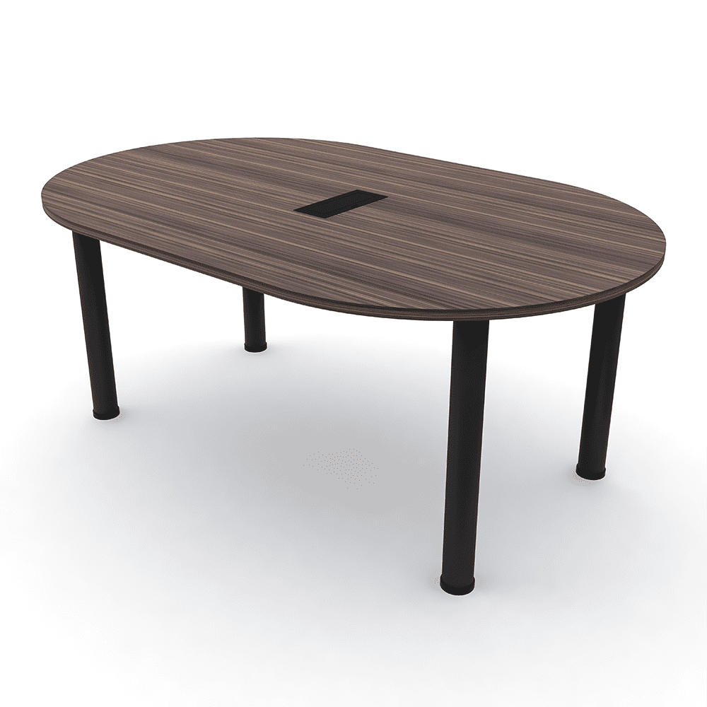 6 Person Powered Racetrack Shaped Conference Table Post Legs - Walmart.com