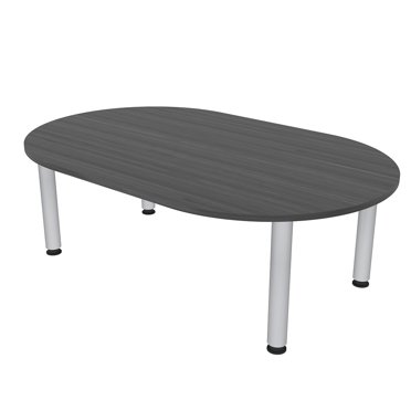 7X4 Racetrack Shaped Conference Table Power And Data Square Metal Base ...