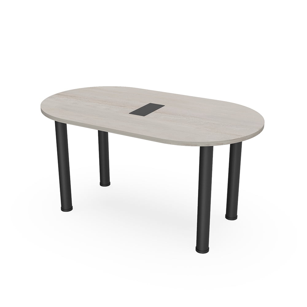 6 Person Racetrack Conference Table Post Leg Power And Data - Walmart.com