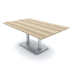 7X4 Racetrack Shaped Conference Table Power And Data Square Metal Base ...