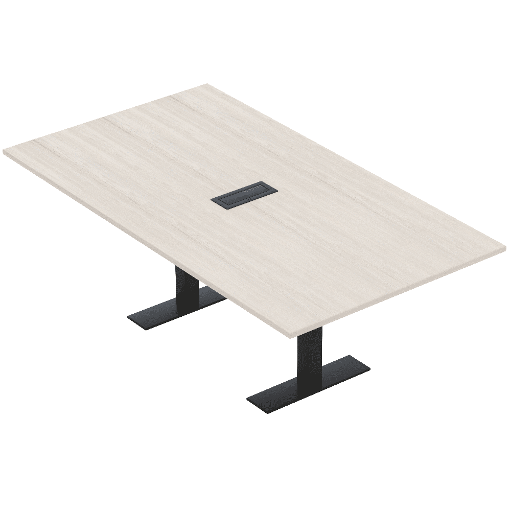6 Person Rectangular Conference Table Metal T Bases Power Module ...