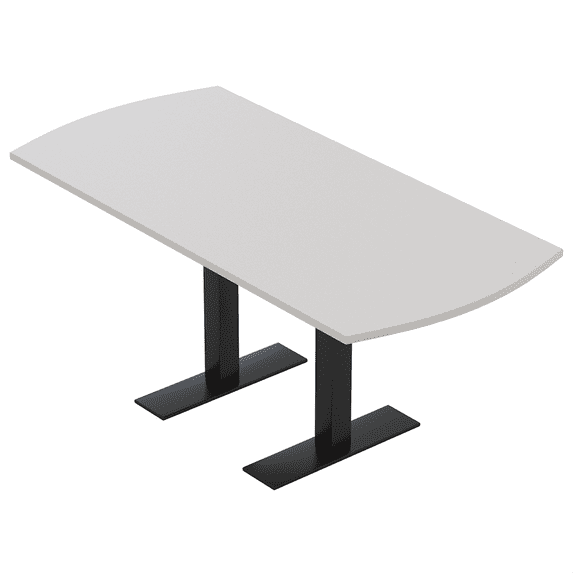 6 Person Small Arc Rectangle Powered Conference Table Metal T Bases ...