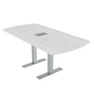 10 Person Oval Conference Table With Metal T-Bases And Electric Units ...