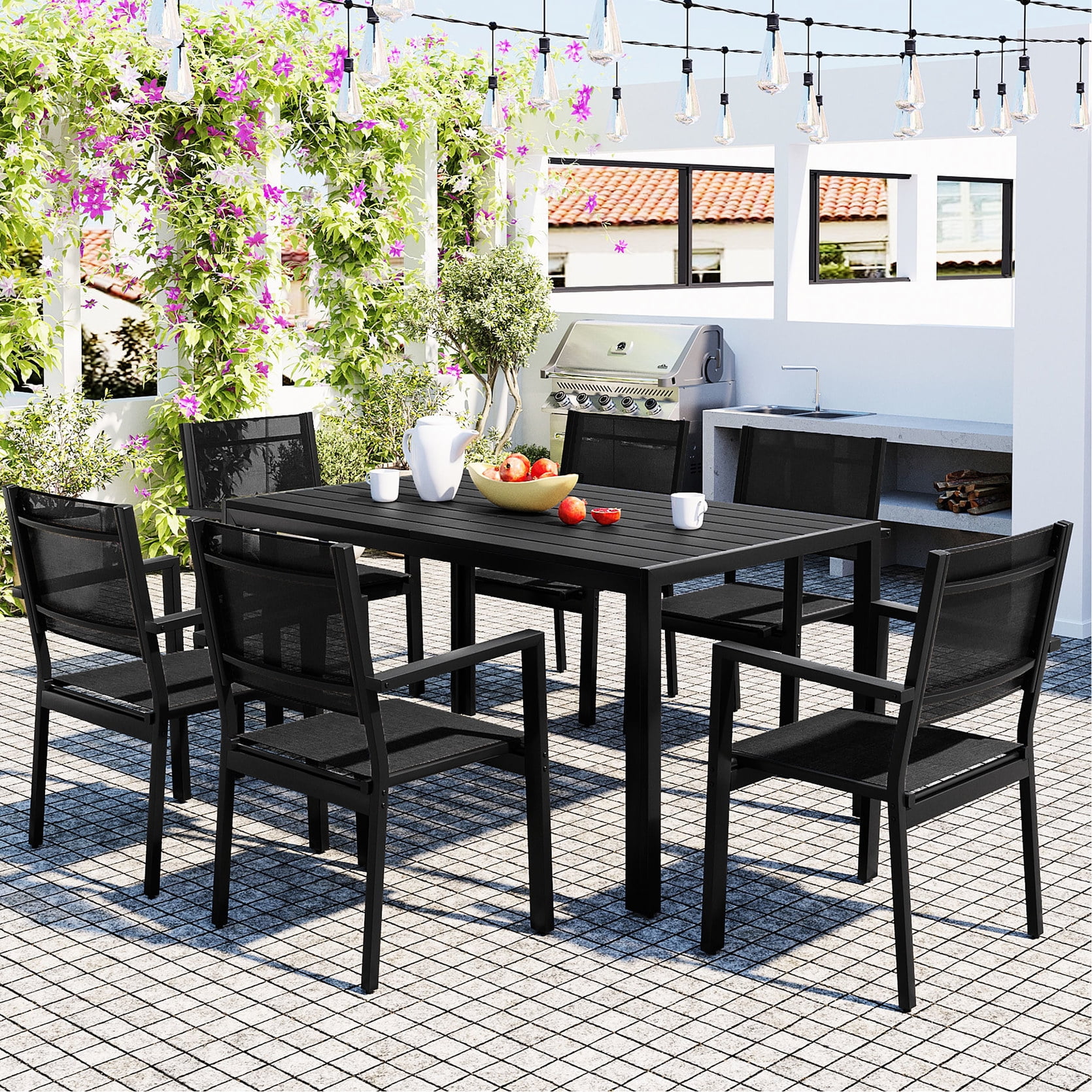 6-Person U-Style Outdoor Set with Steel Frame | Robust Build, Great for ...