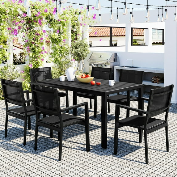 6-Person U-Style Outdoor Set with Steel Frame | Robust Build, Great for ...