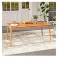 6-Person Wood Outdoor Dining Table - 67" Rectangular Patio Table ...