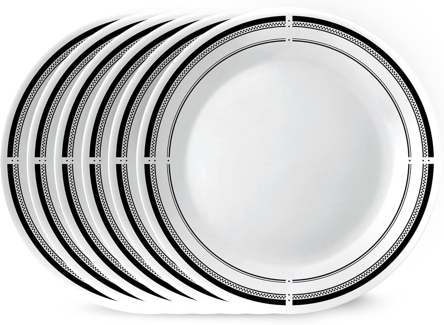 6-Piece 10.25" Dinner Round Plates, Vitrelle Triple Layer Glass ...