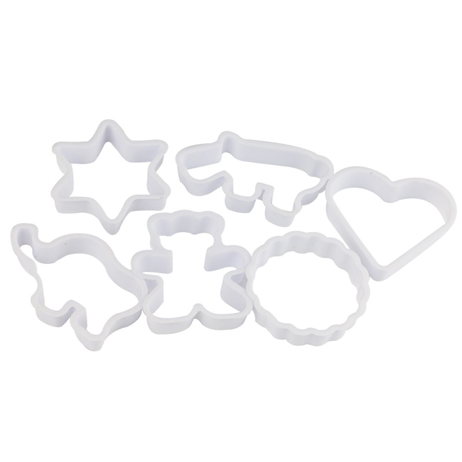 6-Piece 3D Cookie Cutter Molds, Reusable Plastic Biscuit Stamp Set for ...