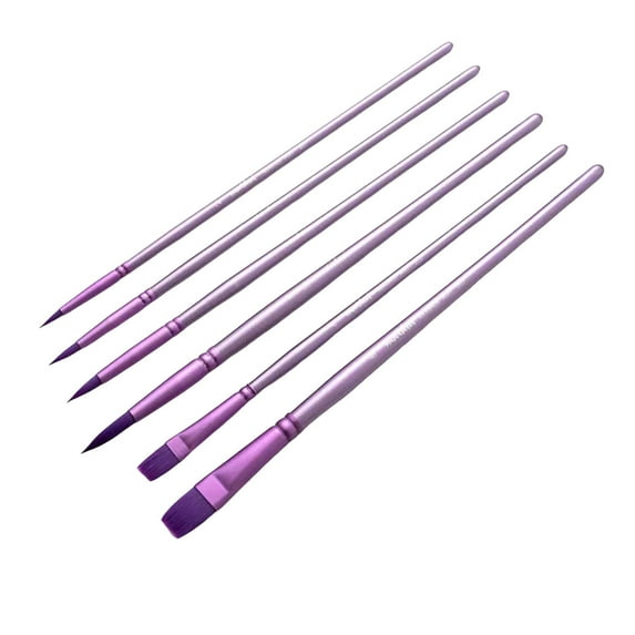 6-Piece Acrylic and Watercolor Paint Brush Set with Nylon Hair for All ...