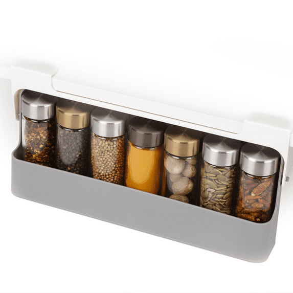 6 Piece Adjustable Wall Mounted Spice Rack Set No Drill Multifunctional ...