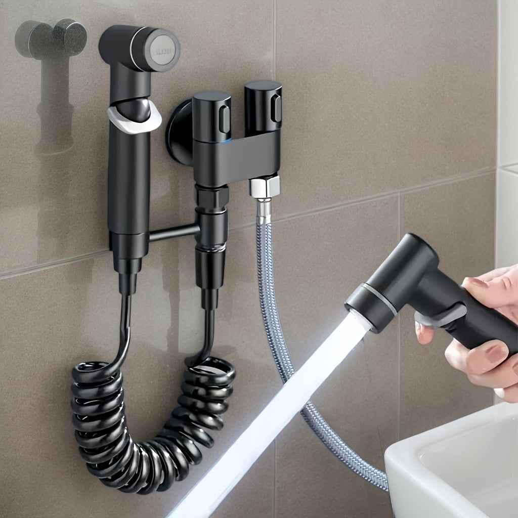 6-Piece Advanced 2-in-1 Toilet Upgrade Kit with Wall-Mounted Handheld ...