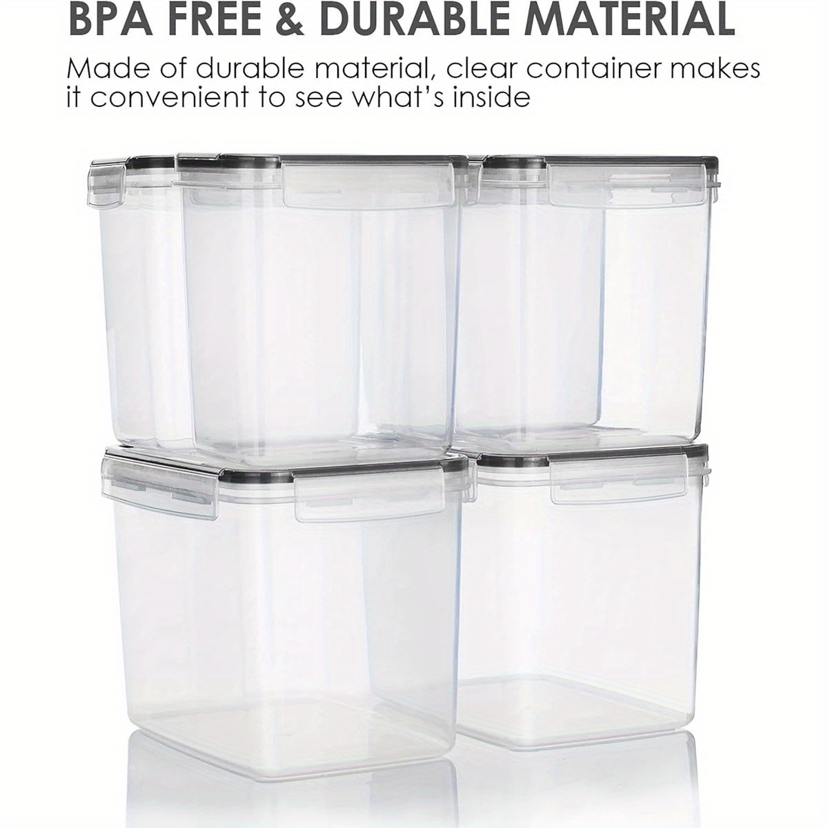 6-Piece Airtight Food Storage Containers - BPA-Free Plastic Kitchen ...