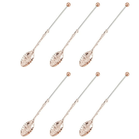 6 Piece Alloy Coffee Scoops Set Decorative Beaded Handle Multipurpose ...