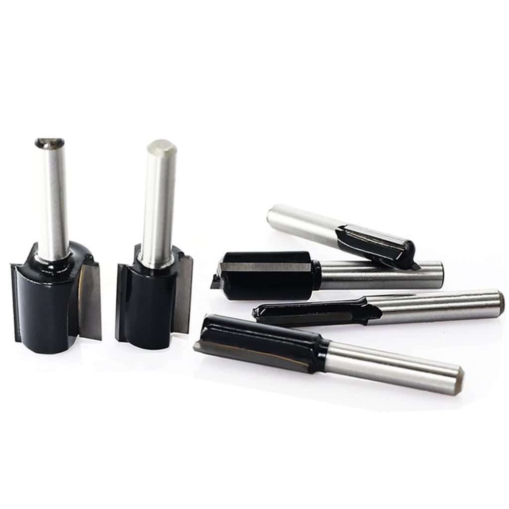Multiple Size Alloy Router Bit Set 6pc Double Edges Milling Cutters for ...