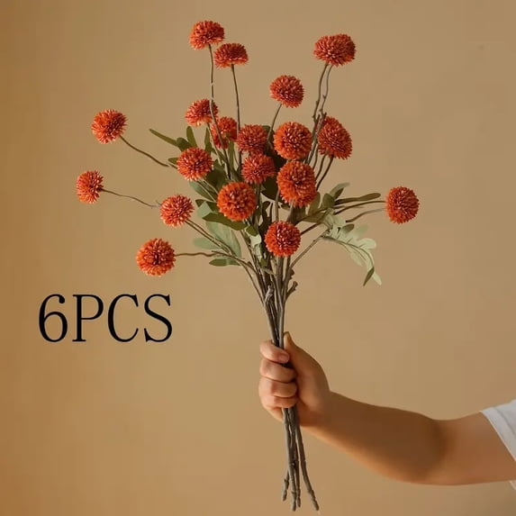 6-Piece Artificial Dandelion Flowers Set - Vibrant Autumn Decor for ...