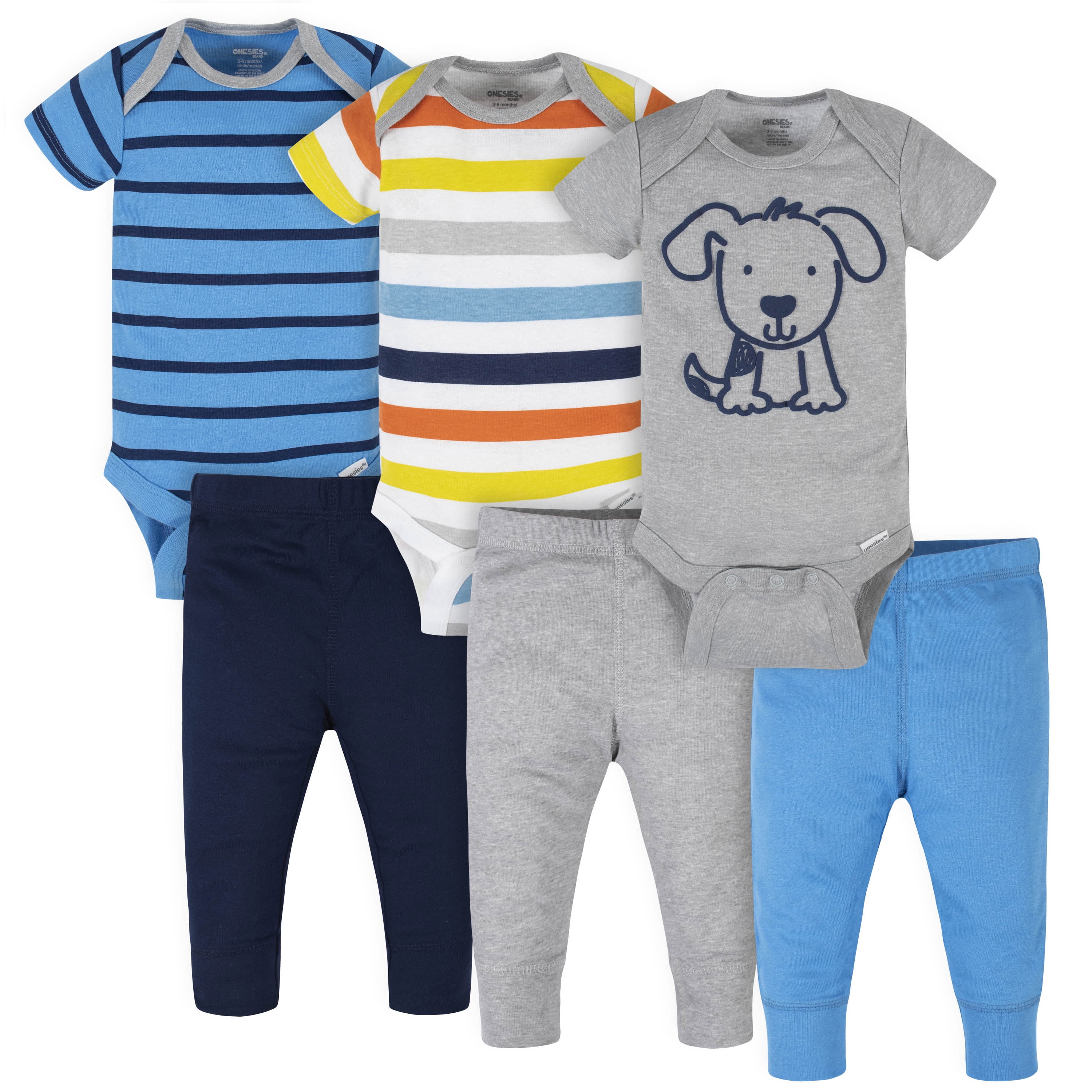 6-Piece Baby Boys Dog Onesies® Brand Bodysuits & Pants Set - Walmart.com