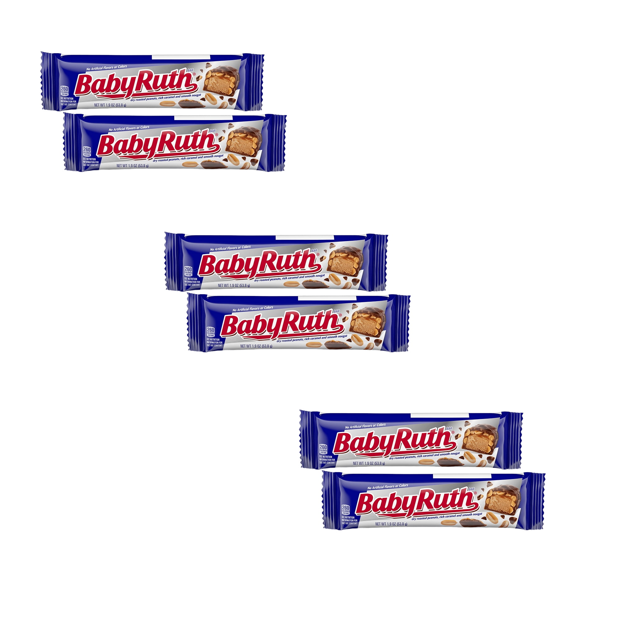 RADYAN Baby Ruth Candy Bars, Creamy Milk Chocolate with Crisped Rice ...