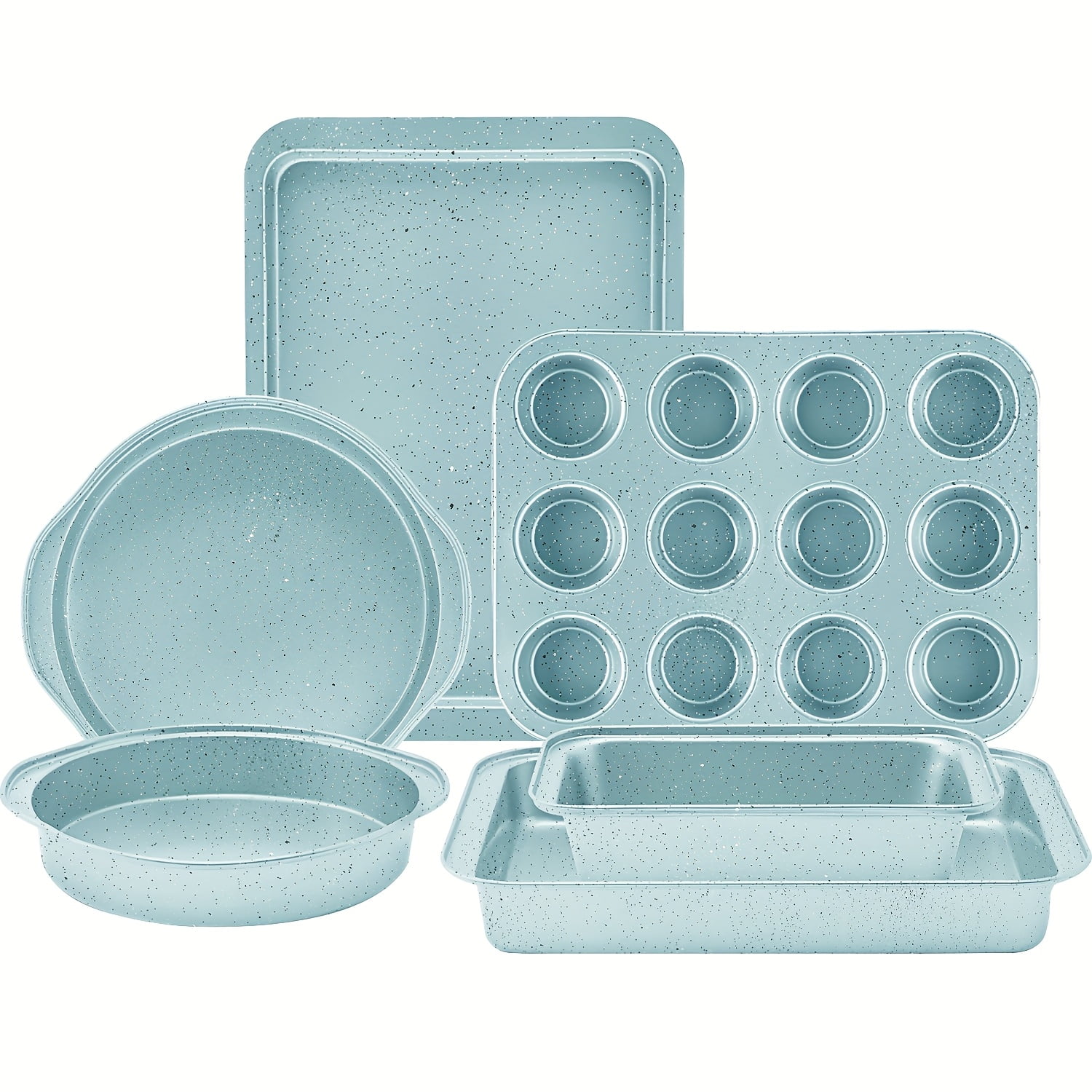 6-Piece Baking Tool Set - Nonstick Cake, Loaf, Pizza Pans with Grip, 12 ...