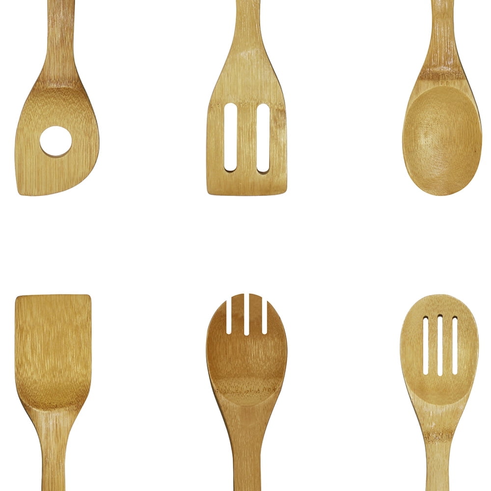 6-Piece Bamboo Cooking Utensil Set. - Walmart.com