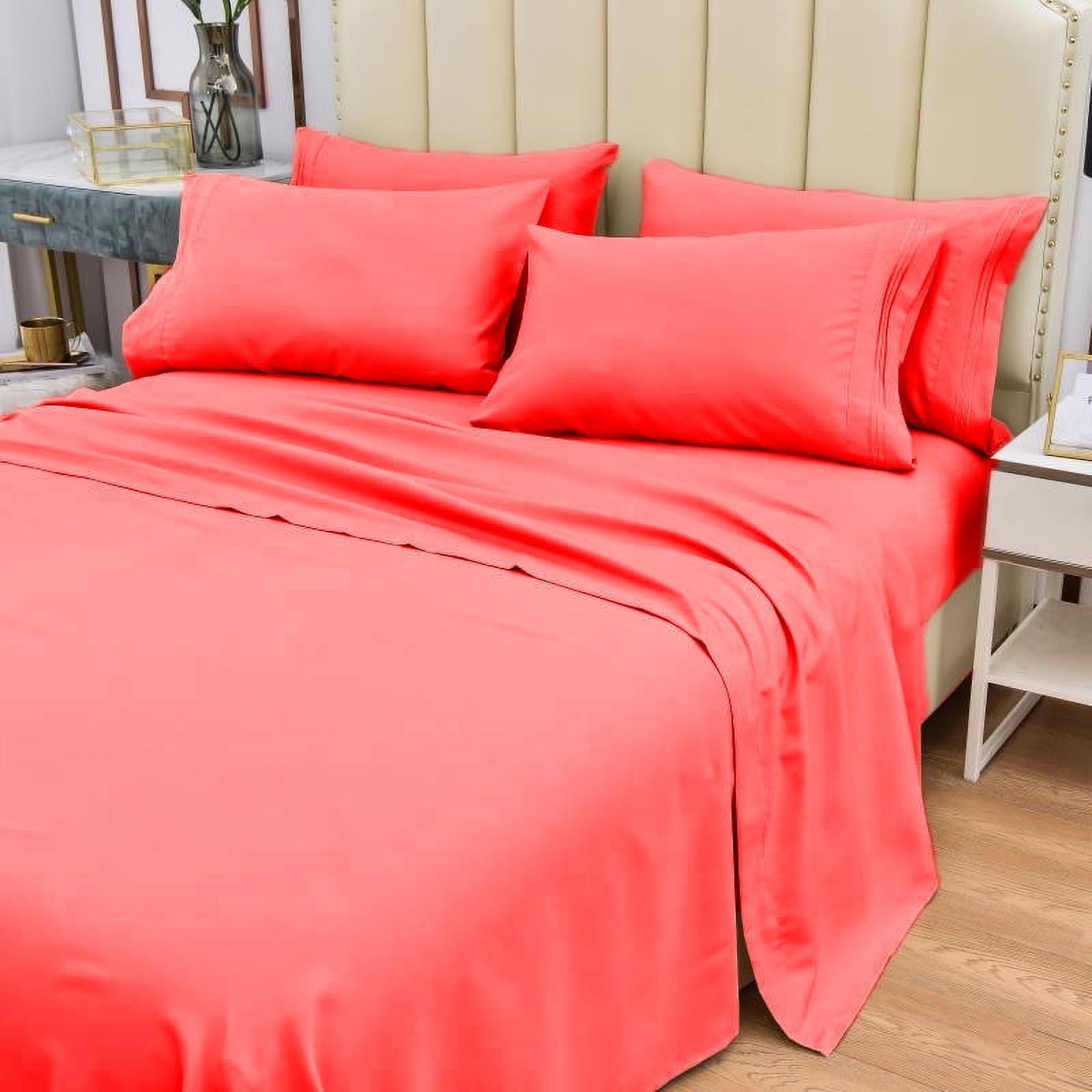 Potomac Home Goods 6-Pieces Rayon Microfiber Sateen Bamboo Bed Sheet ...