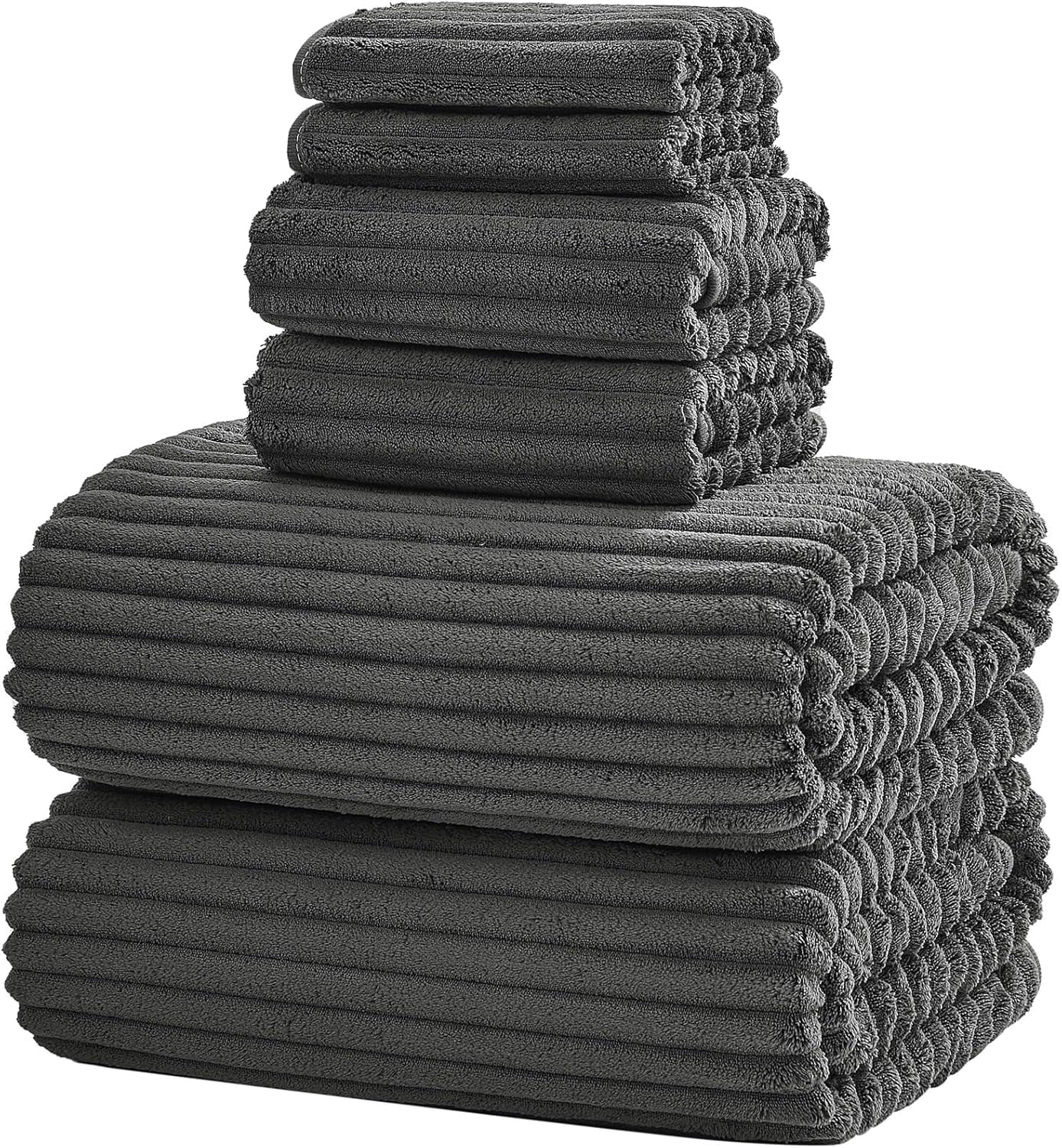 6-Piece Bath Towel Set(30"x60"), 2 Large Bath Towel Sheets, 2 Hand ...