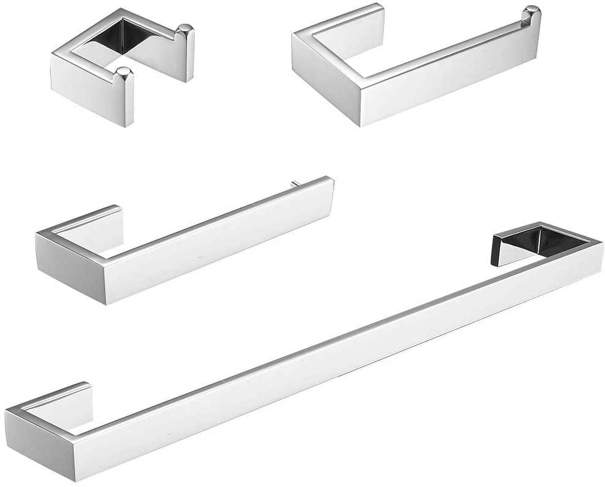 6 Piece Bathroom Hardware Accessories Set Stainless Steel Wall Mounted ...