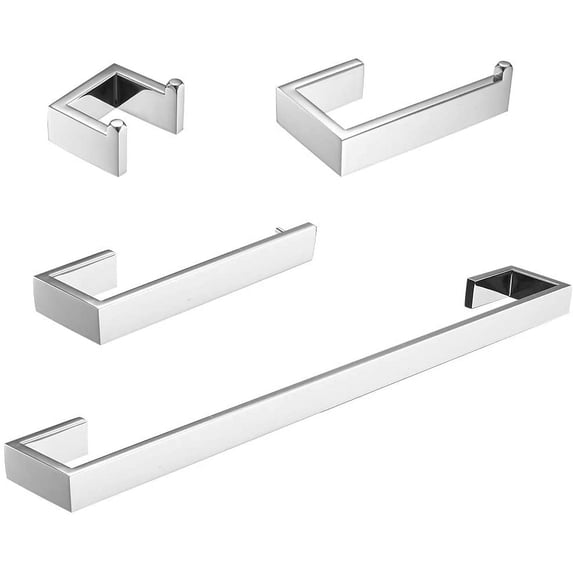 6 Piece Bathroom Hardware Accessories Set Stainless Steel Wall Mounted ...