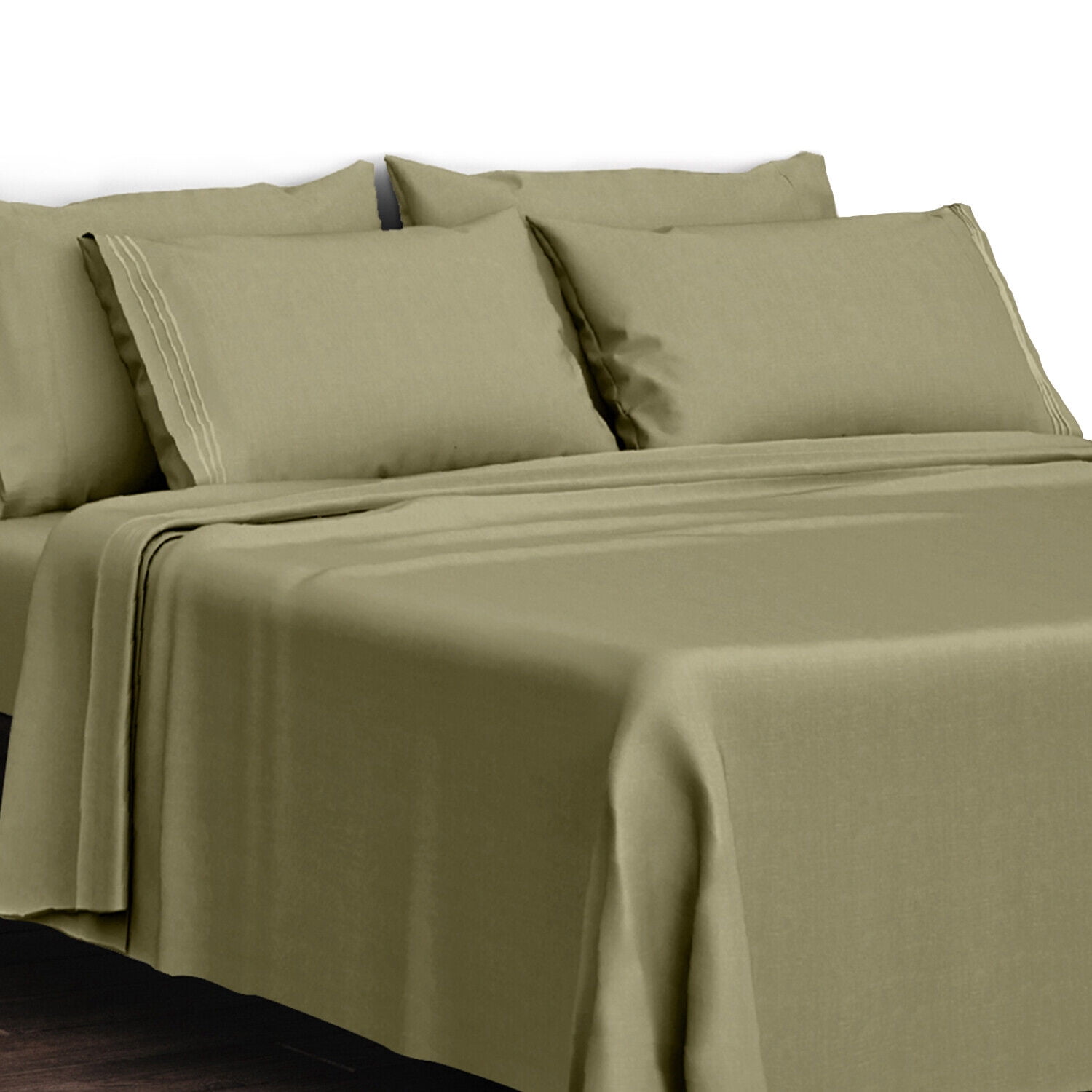 6 Piece Bed Sheet Set 1800 Series Microfiber Comfort Deep Pocket Hotel ...
