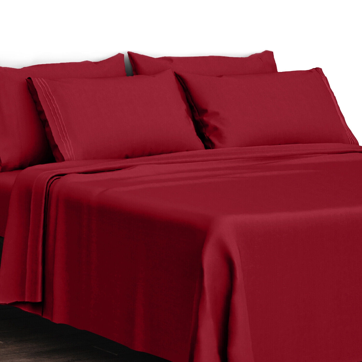 6 Piece Bed Sheet Set 1800 Series Microfiber Comfort Deep Pocket Hotel ...