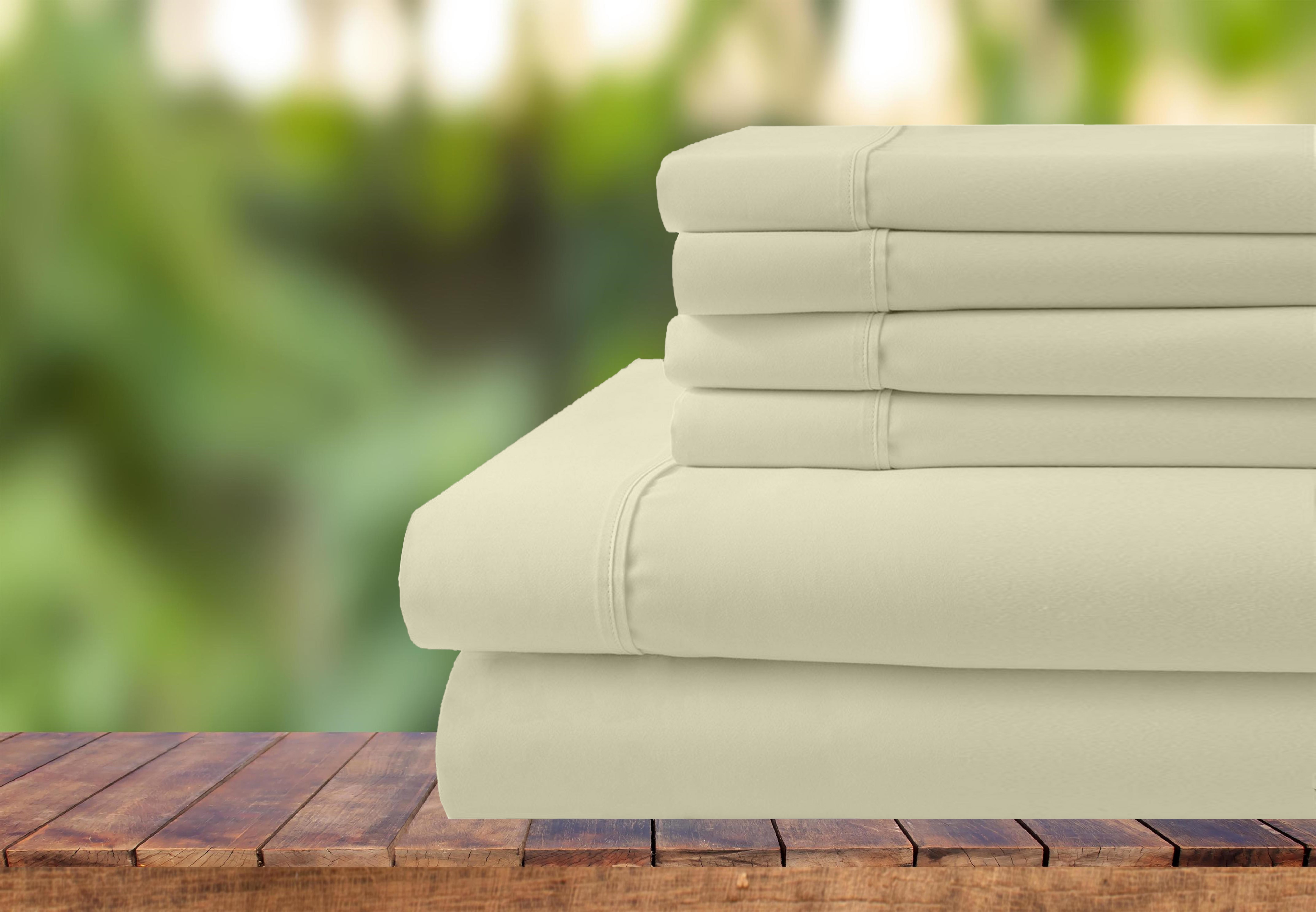 6 Piece Bedding Set, 100% Organic Cotton 500 Thread Count, 28" Deep ...