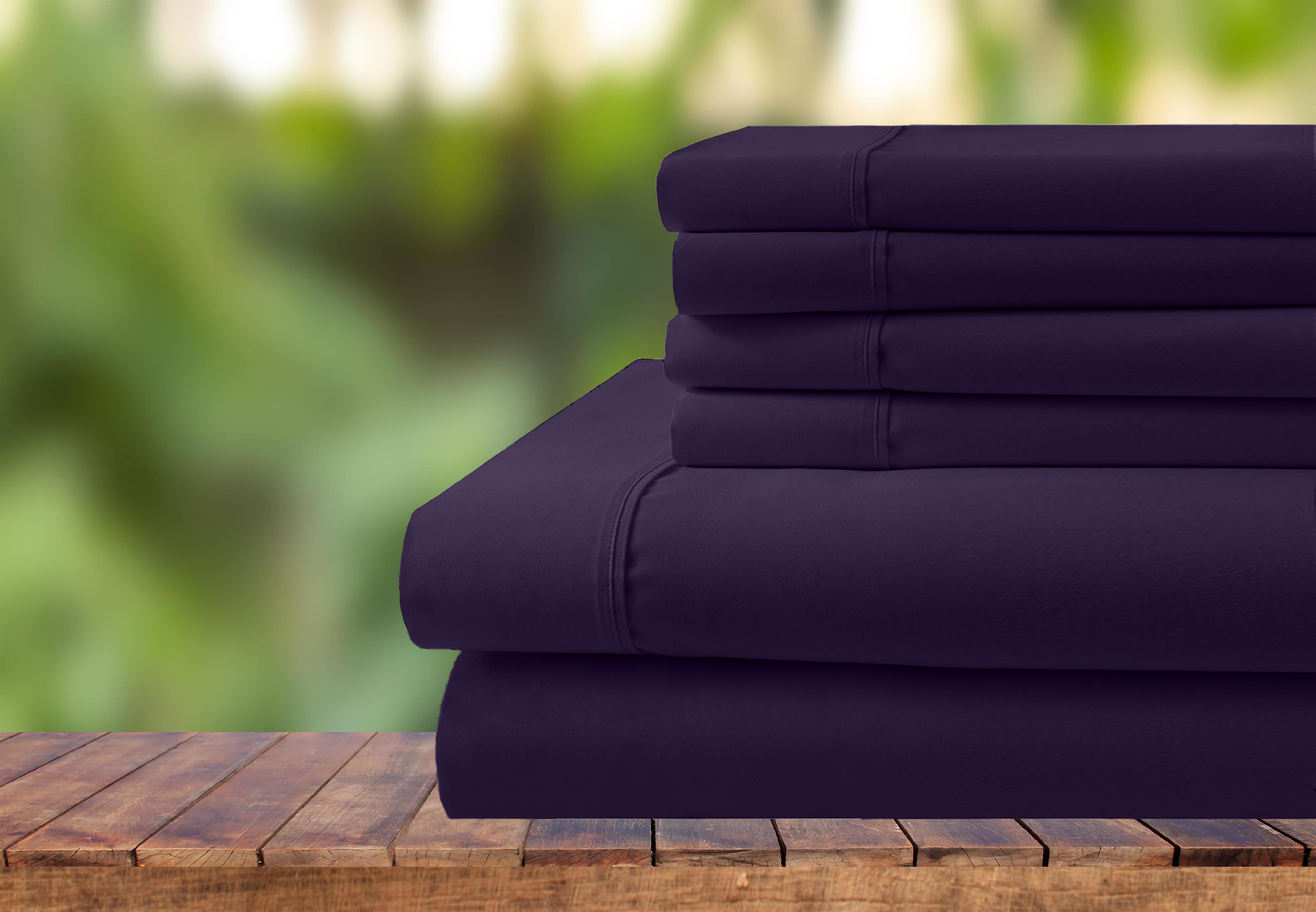 6 Piece Bedding Set, 100% Organic Cotton 500 Thread Count, 28" Deep ...