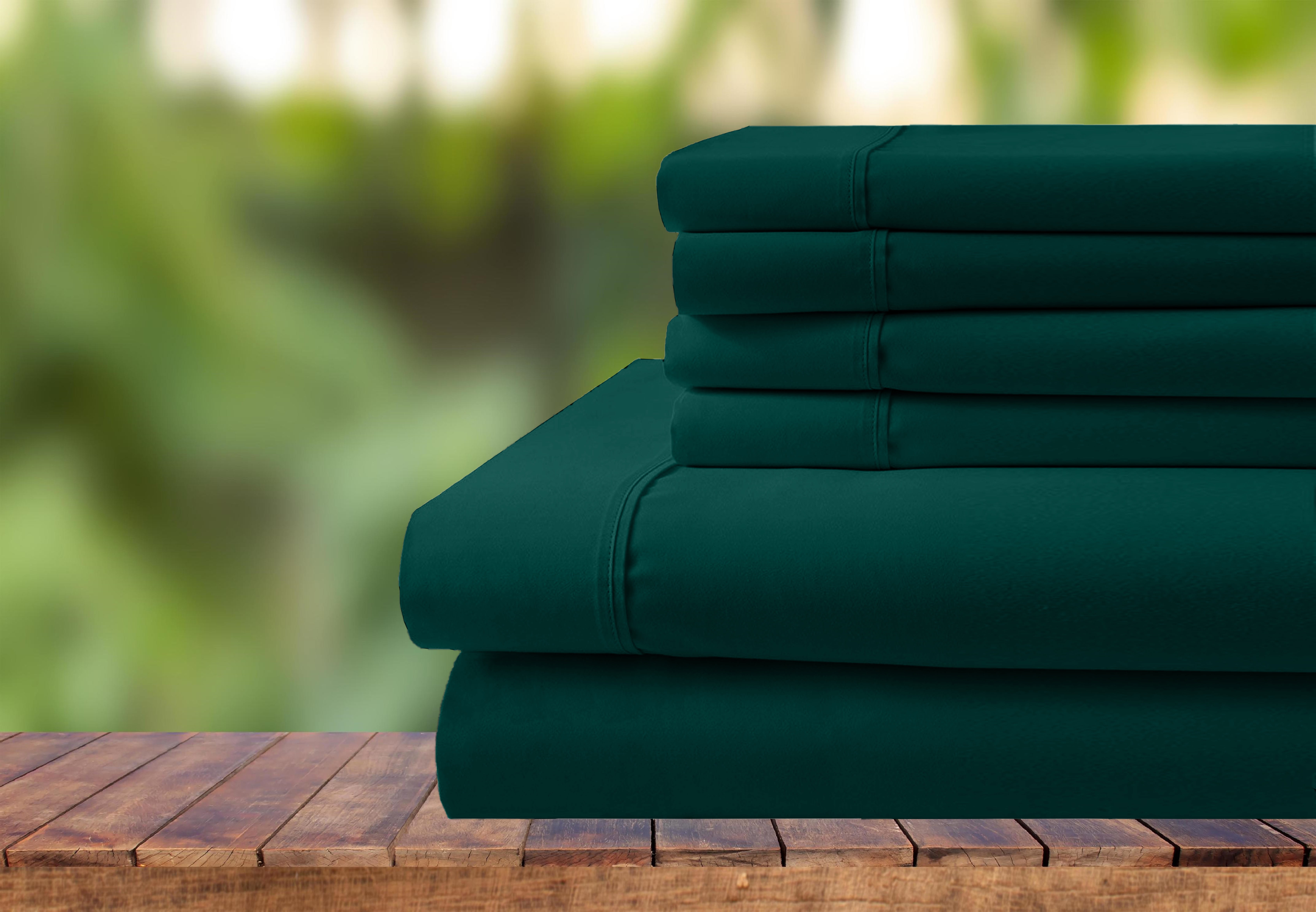 6 Piece Bedding Set, 100% Organic Cotton 600 Thread Count, 28" Deep ...