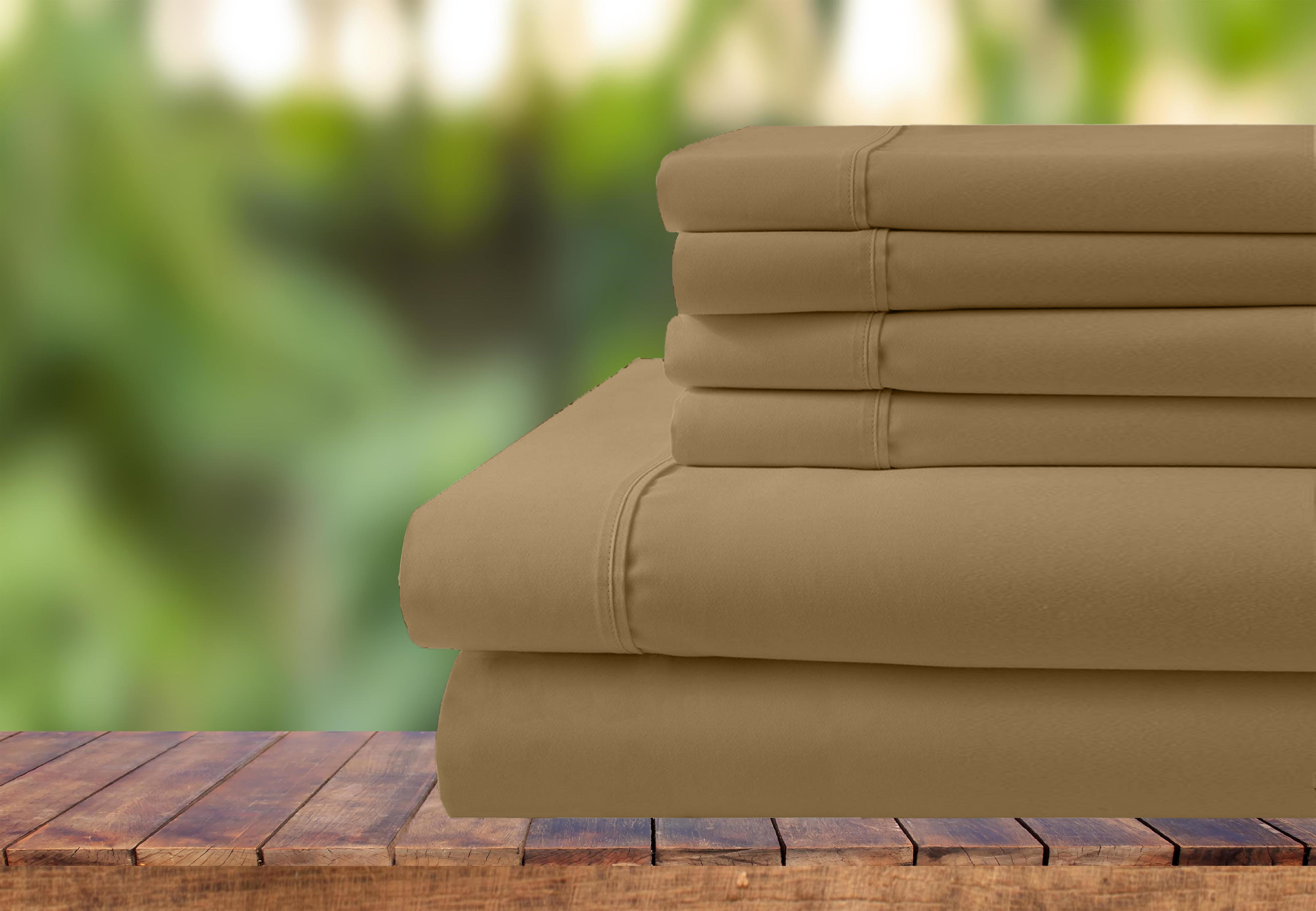 6 Piece Bedding Set, 100% Organic Cotton 700 Thread Count, 18" Deep ...