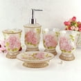 6-Piece Beige Bathroom Accessory Set - Lotion & Foaming Soap Dispensers ...
