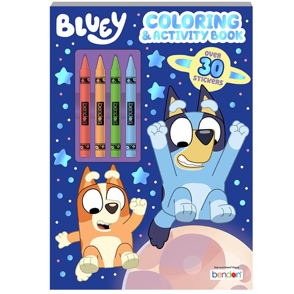 6 Piece Bluey Coloring & Activity Book W/ Crayons,party favors ...
