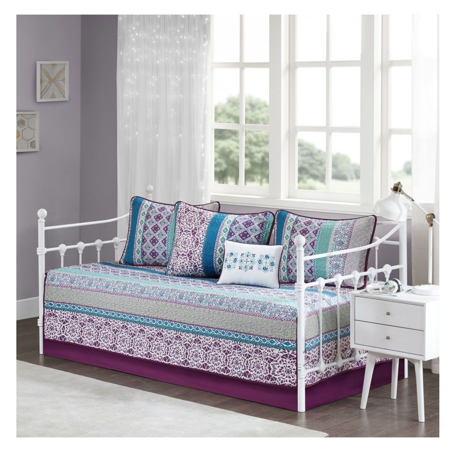 6 Piece Boho Reversible Daybed Set as Pic - Walmart.com