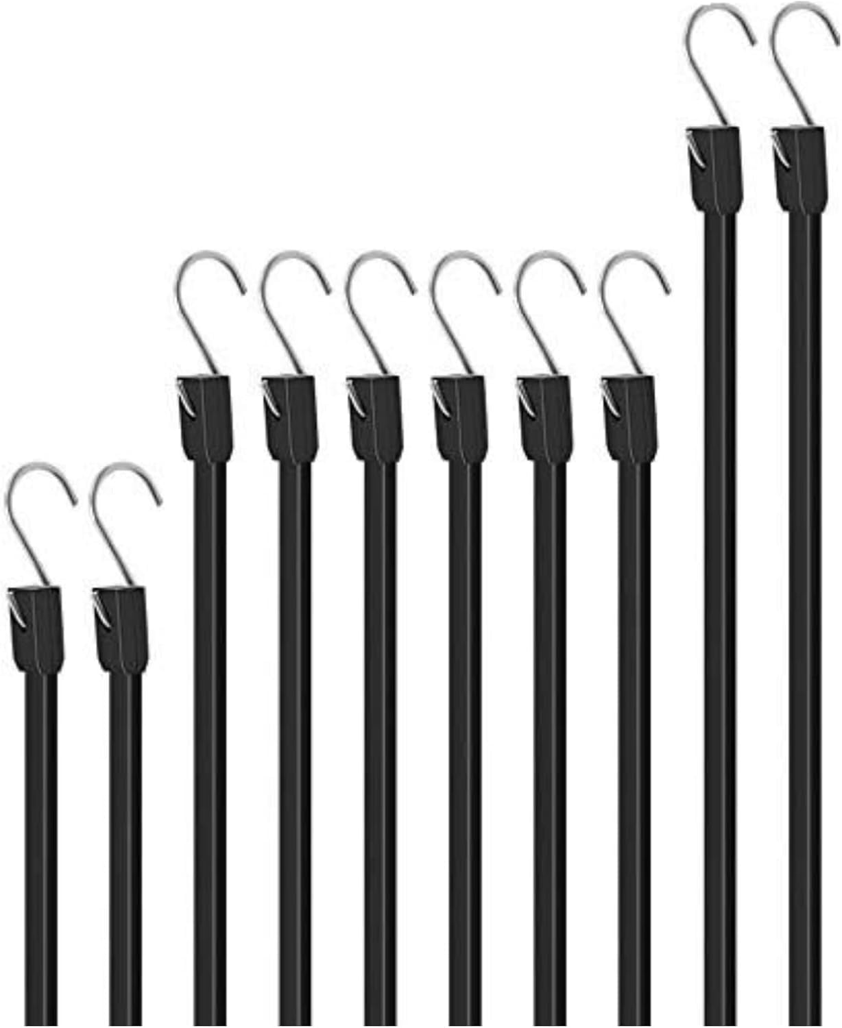 6 Piece Bungee Cords with Hooks, 72 Inch Heavy Duty Bungee Straps, 12 ...