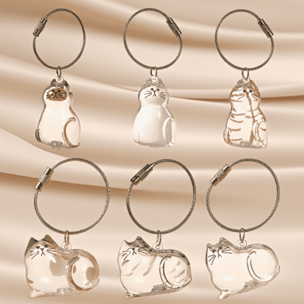 6-Piece Cat Memorial Keepsake Pendant Set, Capsule Locket and Keychain ...