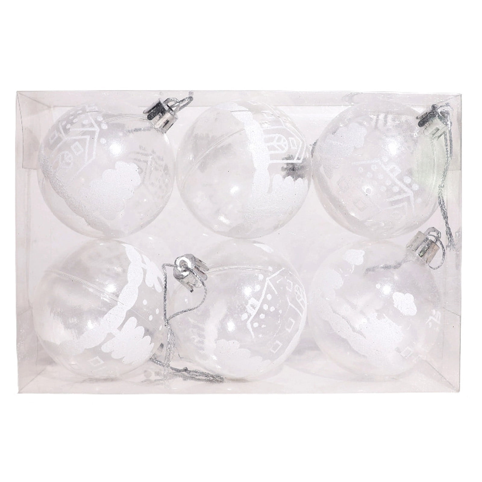 6-Piece Christmas Tree Bauble Set, 6cm Shatterproof Plastic Ornaments ...