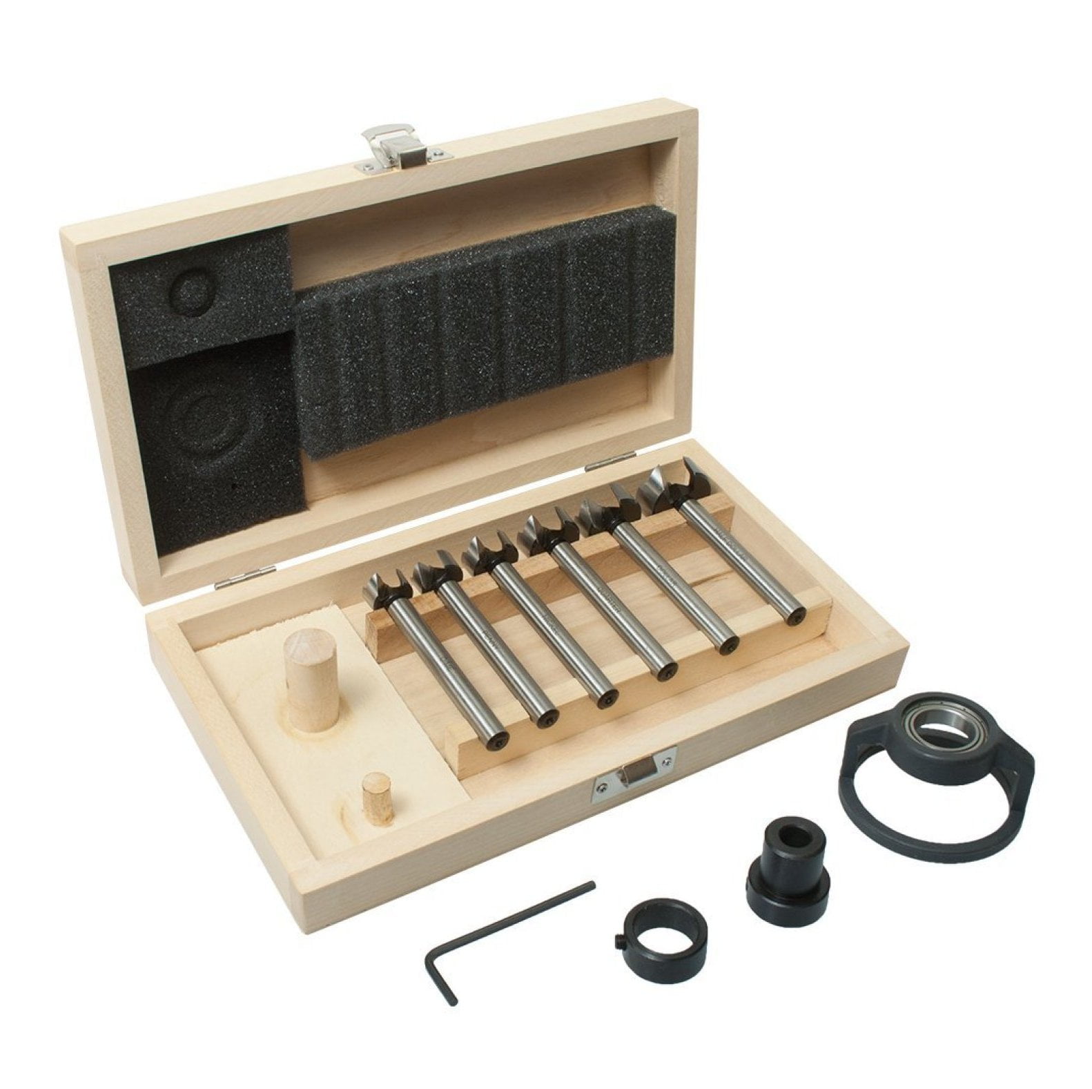 6 Piece Coin Forstner Bit Set with Adjustable Depth Stop Collar ...