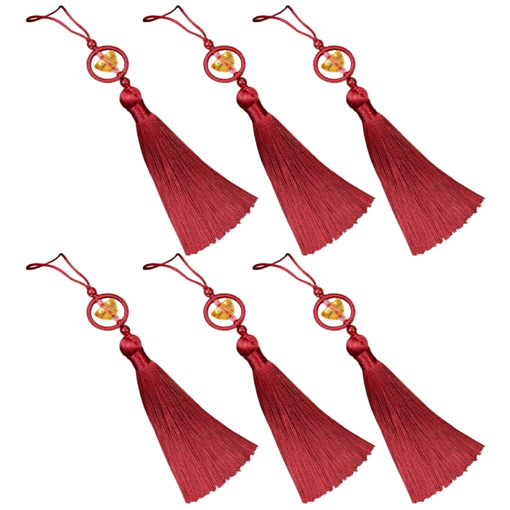 6 Piece Colorful Polyester Fringe Accessory Traditional Design Keychain ...