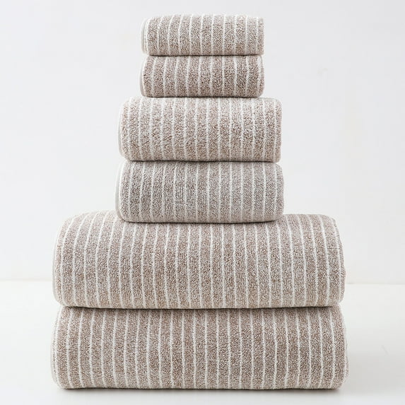 6-Piece Cotton Towel Set, Soft Microfiber Bath Towels, Quick Dry ...