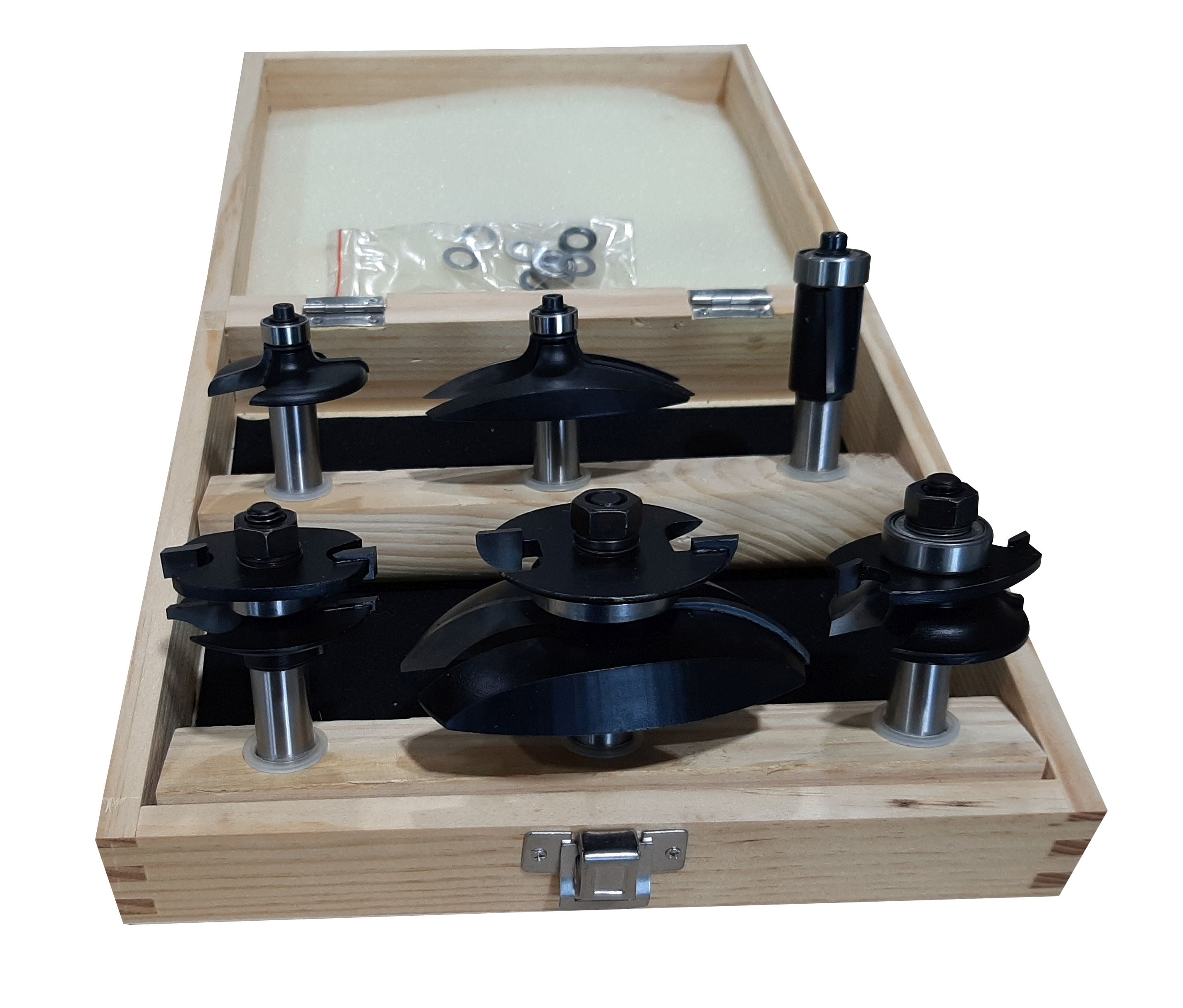 6 Piece Cove Cabinetmaking Router bit Set Roundover Rail & Stile, 1/2 ...