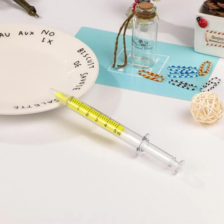 6 Piece Creative Cylinder Cute Colored Marker Graffiti Syringe ...